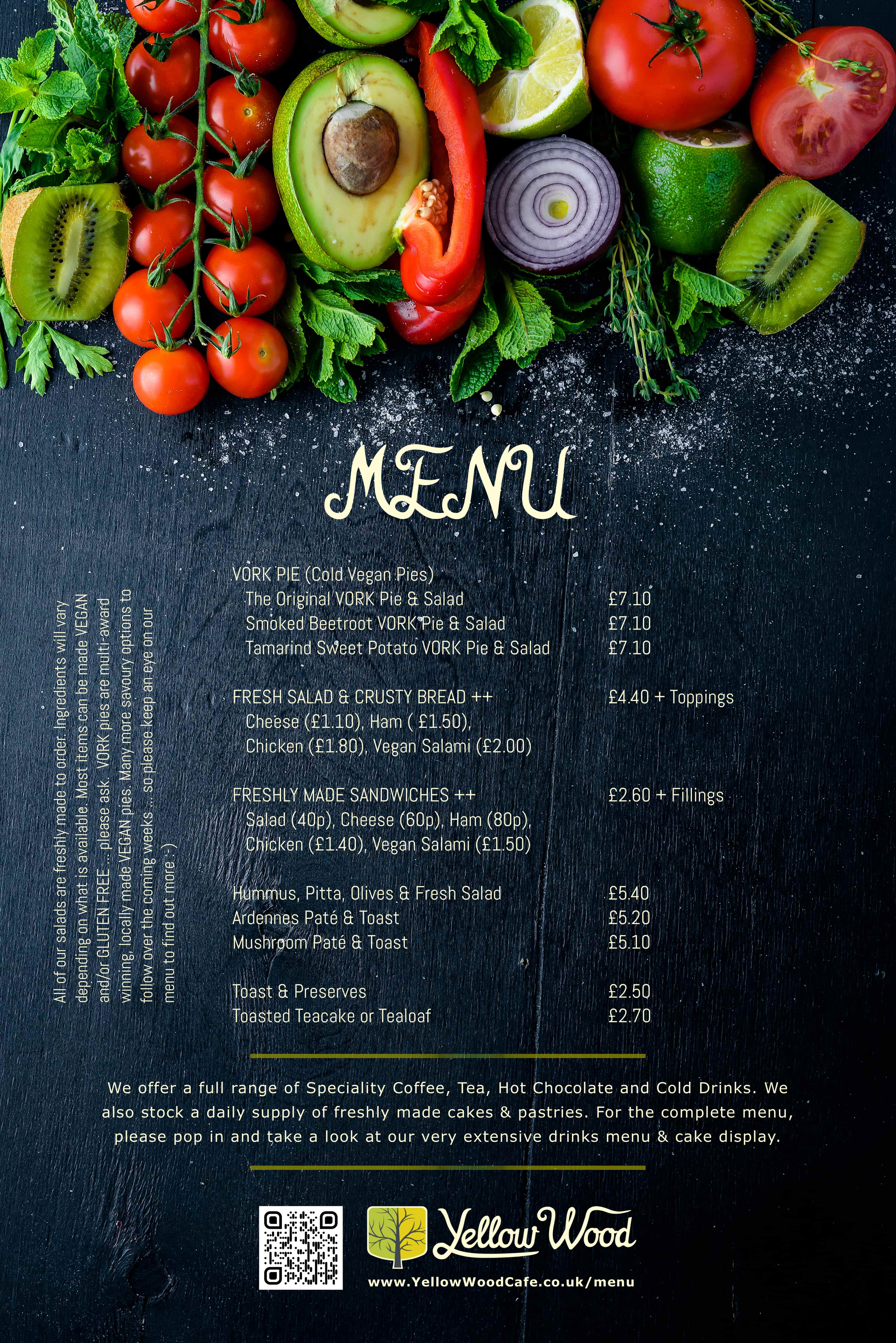 Yellow Wood Cafe - Menu